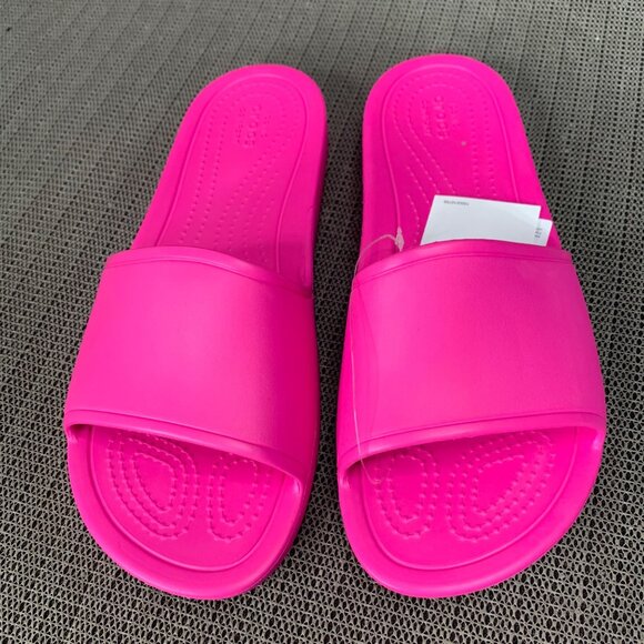 CROCS | Shoes | Crocs Kadee Slide Sandals Womens Size 9 Shock Pink ...
